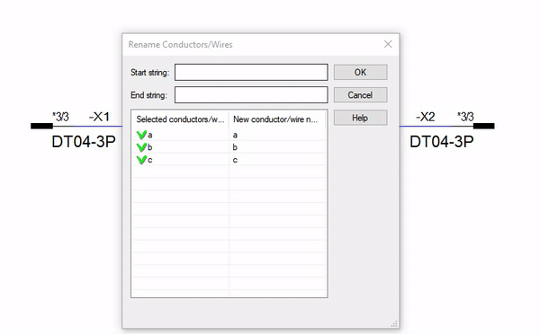 How to Rename Multiple Wires in E3.cable