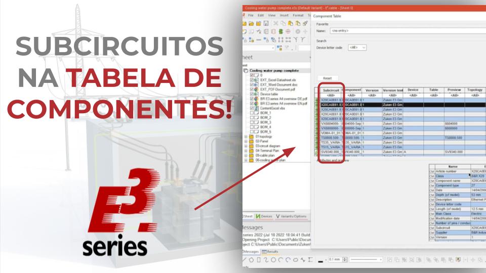 Exibir Subcircuitos na Tabela de Componentes do E3.series