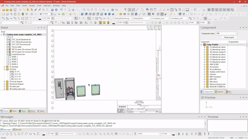 Visualización 3D Individual de Hojas de Paneles Eléctricos
